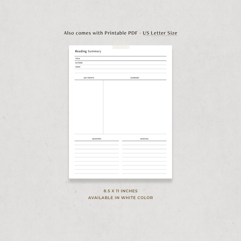 Reading Summary, Student Reading Notes, Book Review Template, Digital ...