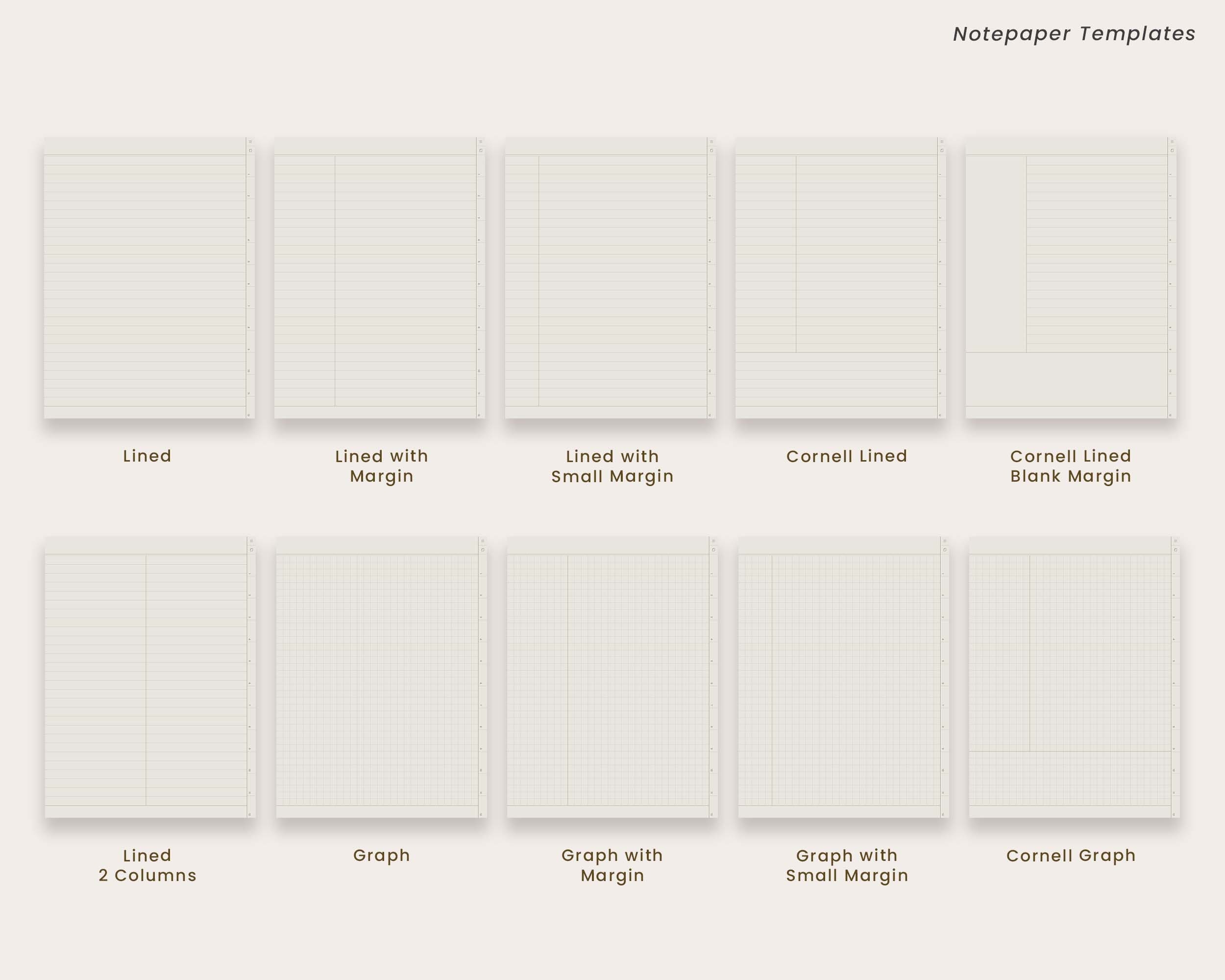 Boho Digital Notebook for Goodnotes With Tabs Kraft Minimal - Etsy