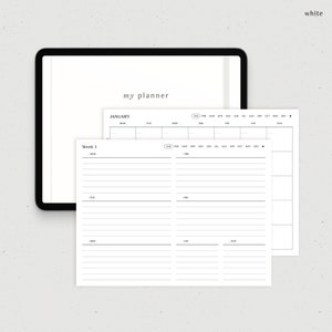 Weekly Planner Digital Goodnotes iPad Notability, Undated Minimal Lined ...
