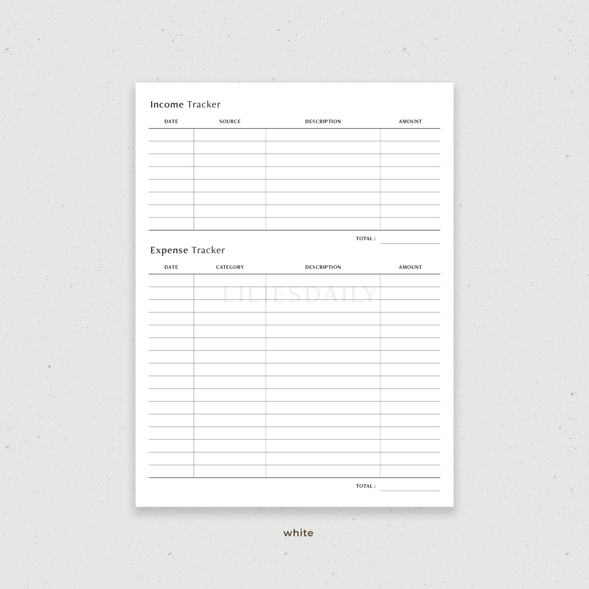 Income and Expense Tracker Printable Template, Monthly Daily Digital ...