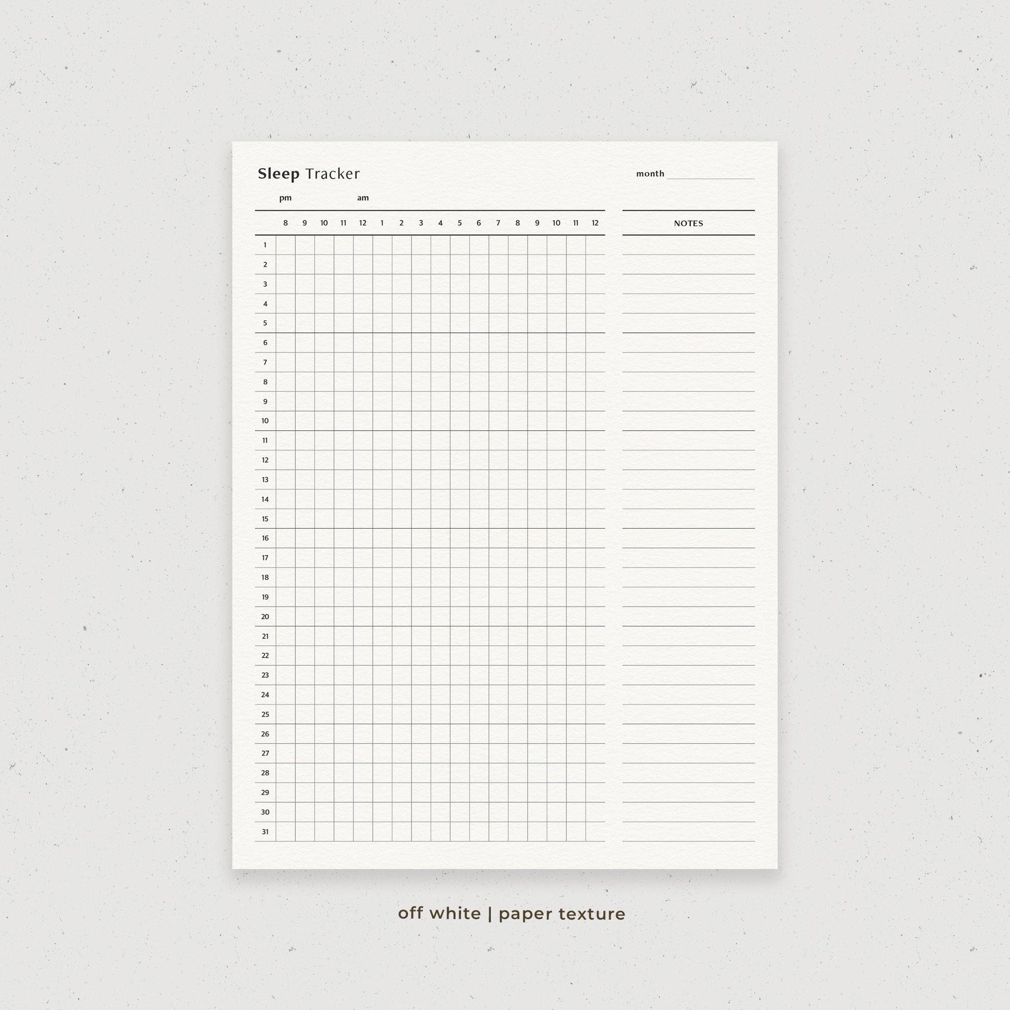 Sleep Tracker Daily Monthly Sleep Log Digital Planner - Etsy
