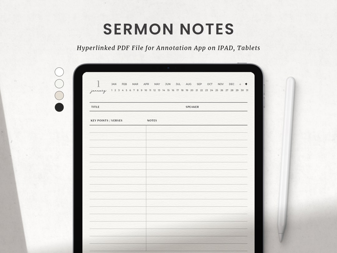 Sermon Notes Journal Digital Goodnotes iPad Planner, Bible Study PDF - Etsy