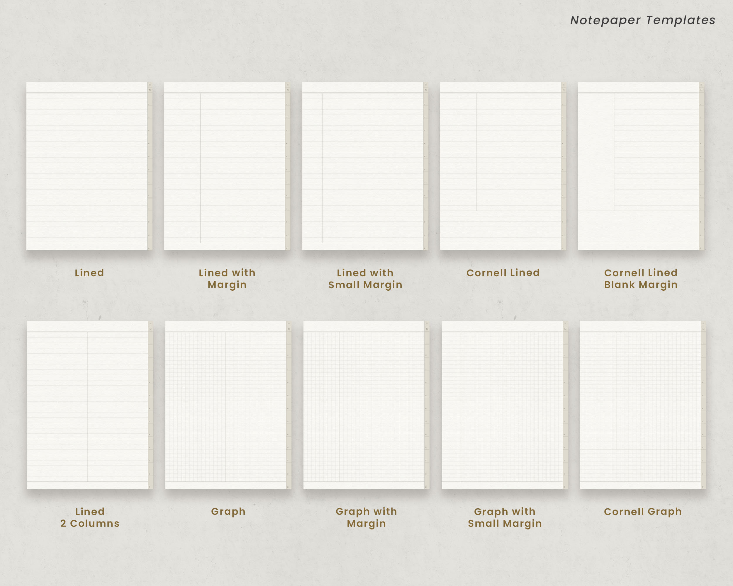 Minimalist Digital Notebook With Tabs for Ipad Goodnotes - Etsy