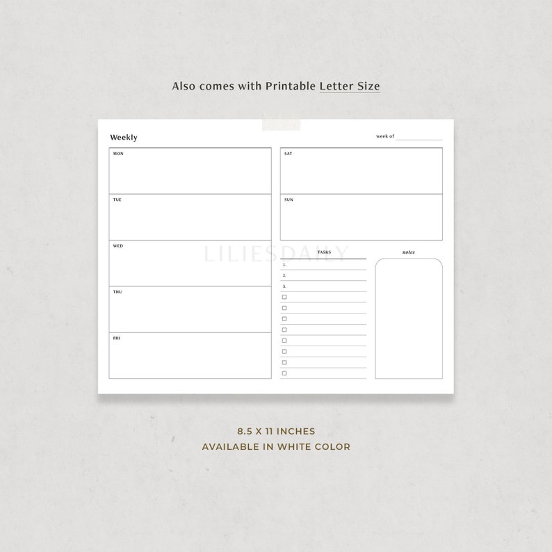 Simple Weekly Planner Digital Template for Goodnotes - Etsy