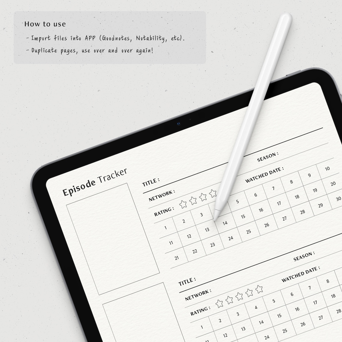 TV Series Log and Episode Tracker Digital Planner Template for - Etsy