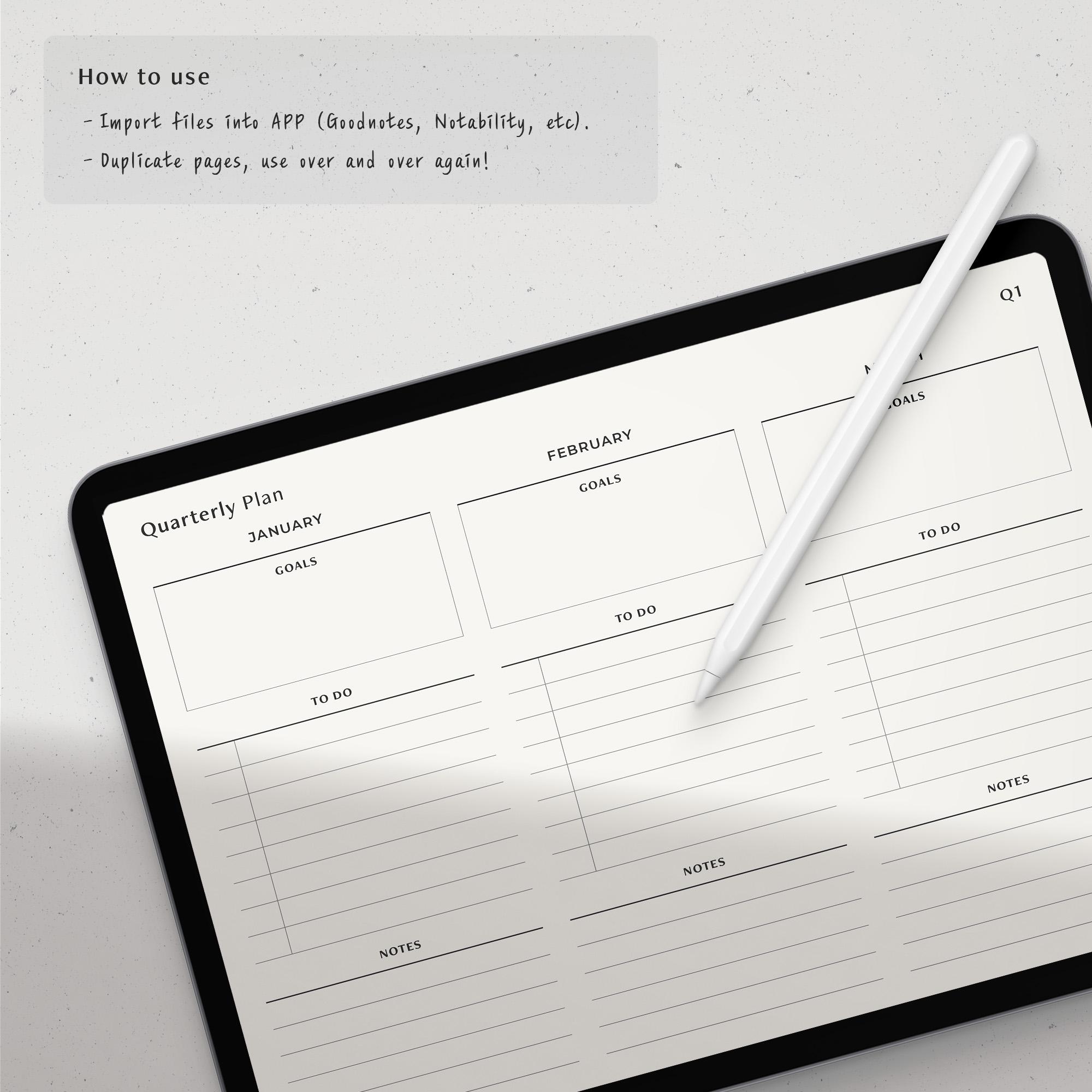 2026 Monthly Goal Planner, Yearly to Do List Goodnotes Template, iPad ...
