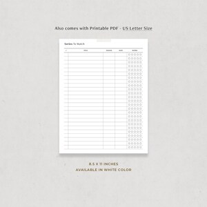 Movies to Watch, Series Wish List Digital Template for Goodnotes IPAD ...