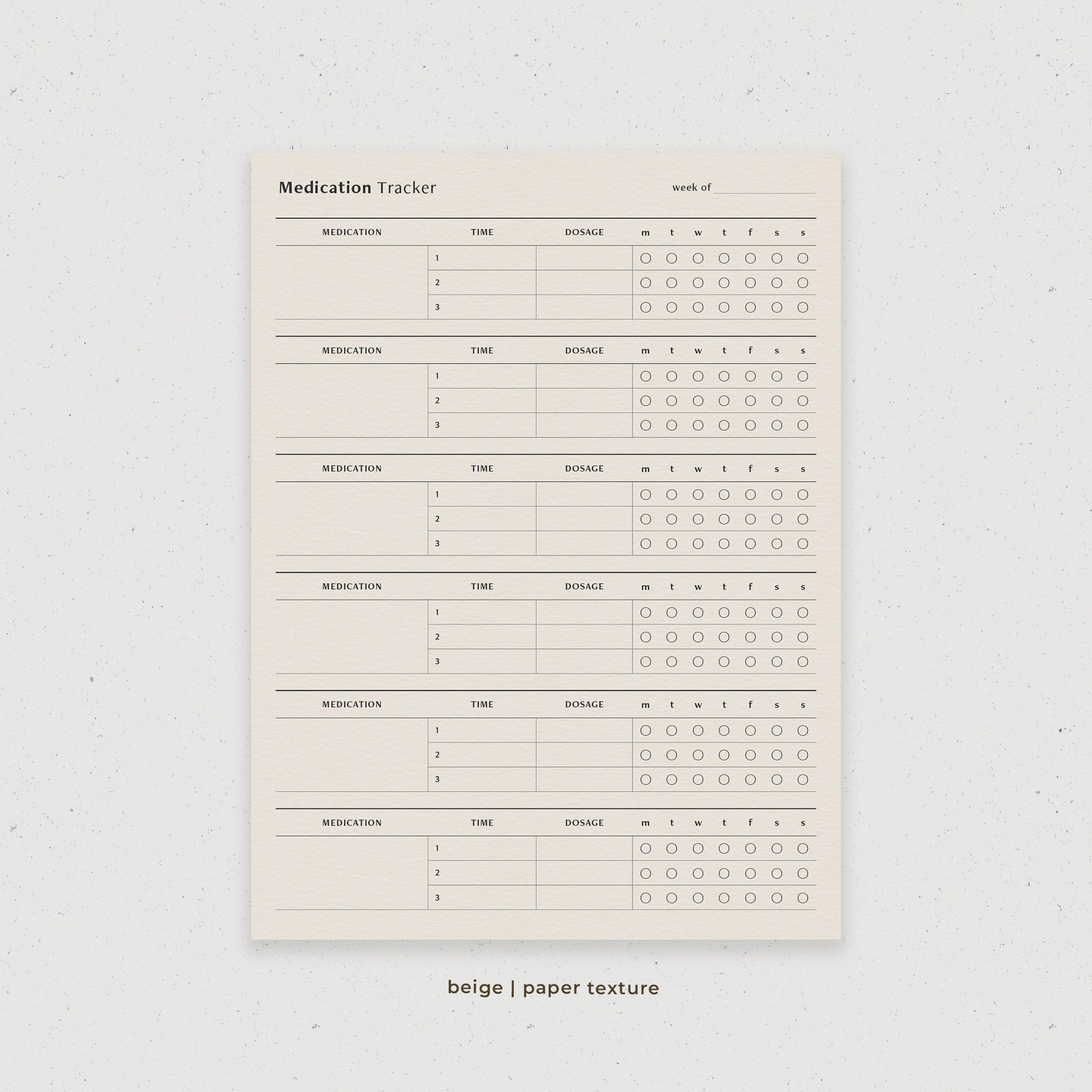 Medication Tracker, Vitamin Supplement Log Digital Planner Template for ...