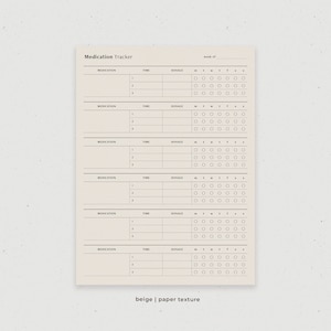 Medication Tracker, Vitamin Supplement Log Digital Planner Template for ...