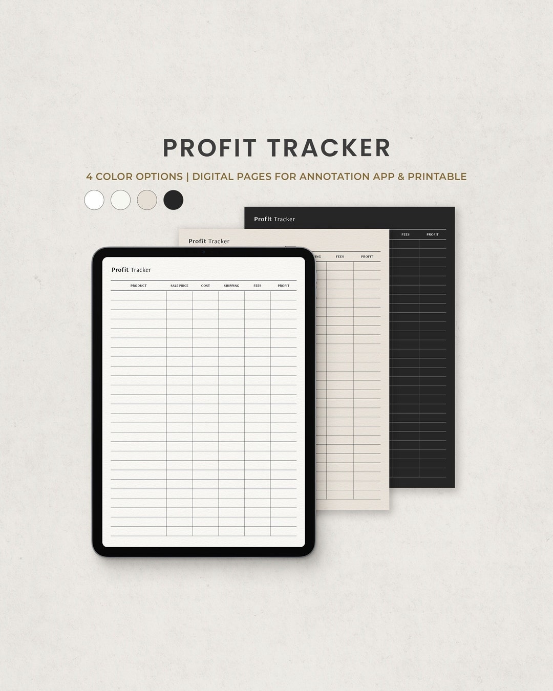 Profit and Loss Tracker, Profit Planner, Sales Tracker Digital Planner ...