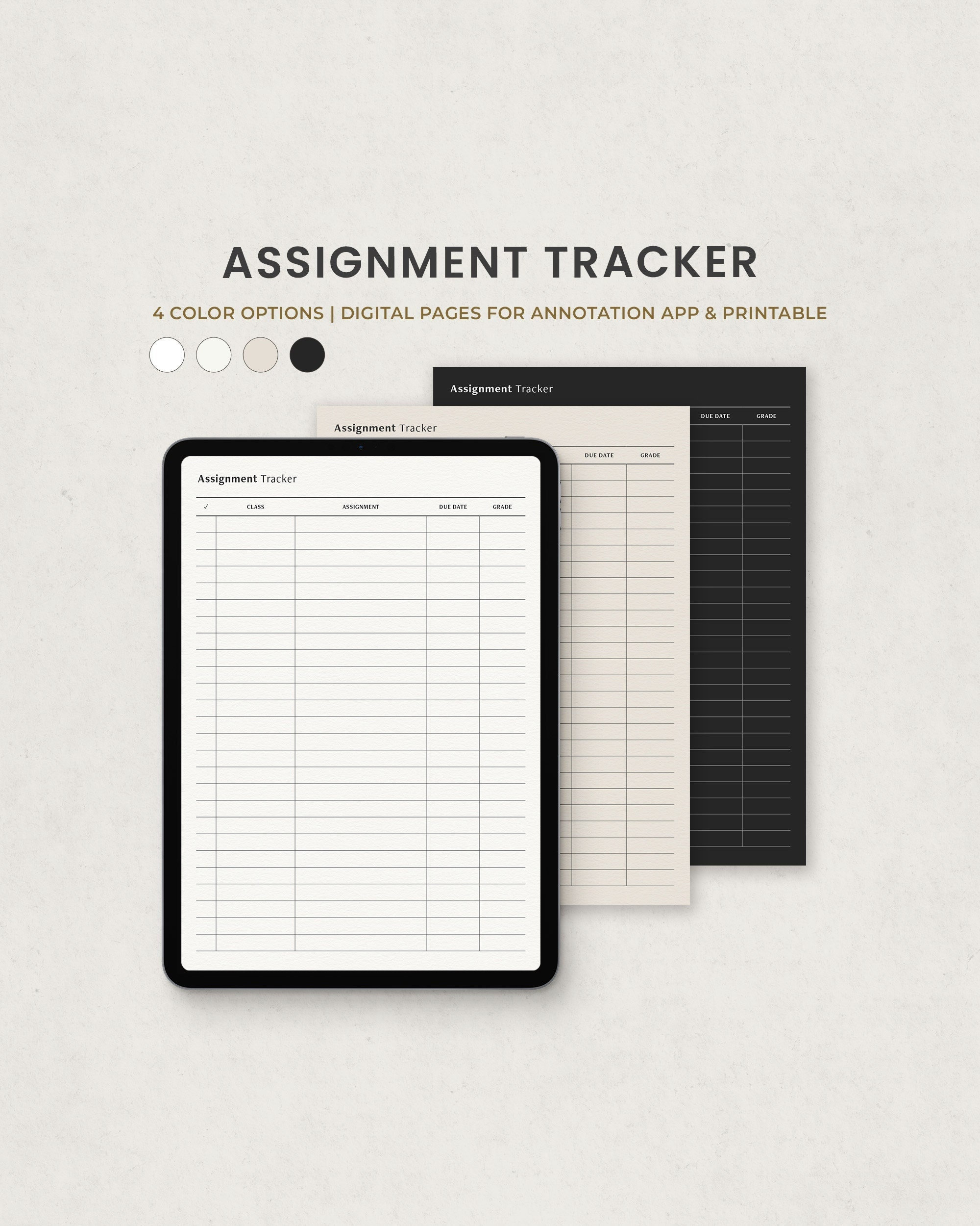 Assignment Tracker, Homework Planner, Digital Planner Template for ...