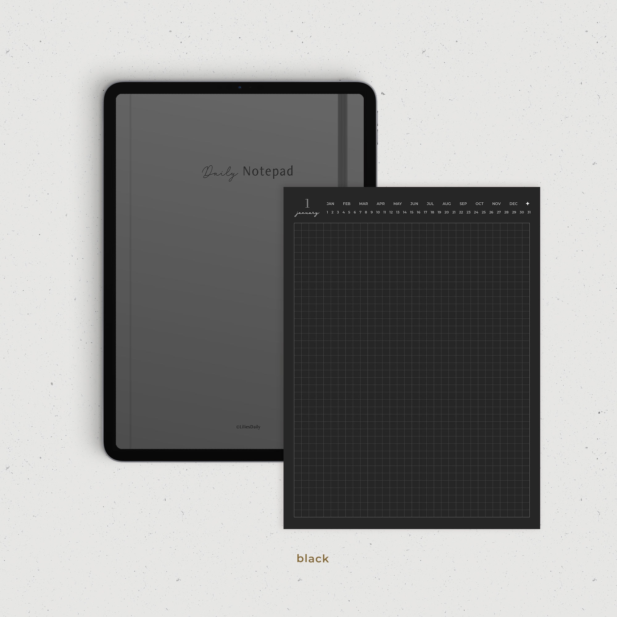 Digital Daily Graph Notepad, Grid Notebook, Journal Template for ...