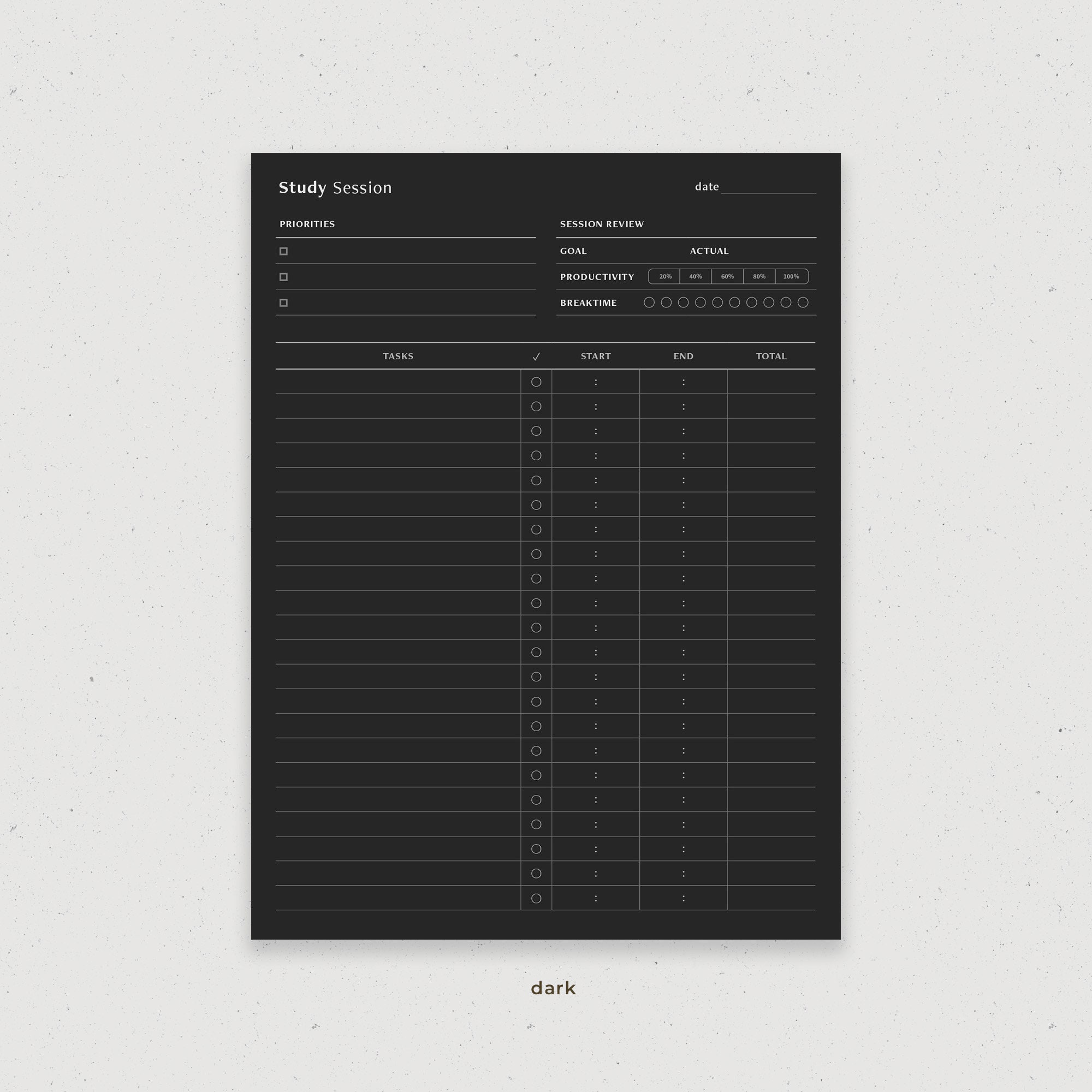 Study Session Planner, Student Planner, Academic Digital Planner ...