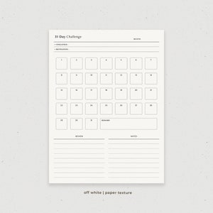31 Day Challenge, Monthly Habit Tracker, Daily Goal Tracker Digital ...