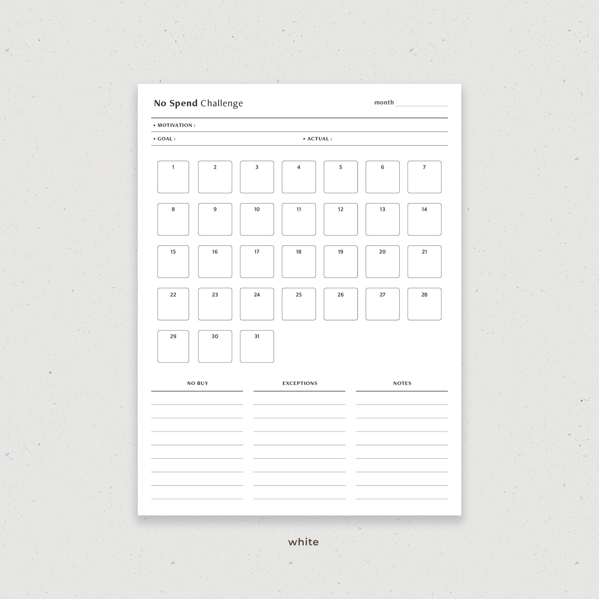 No Spend Challenge Tracker Digital Planner Template for Goodnotes on ...