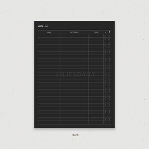Gift List Printable, Digital Present Tracker, Gift Planner Template for ...