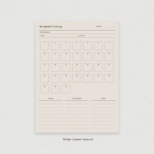 No Spend Challenge Tracker Digital Planner Template for Goodnotes on ...