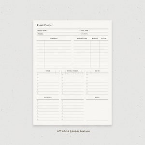 Event Planner Template, Digital Party Planning, Event Organizer for ...