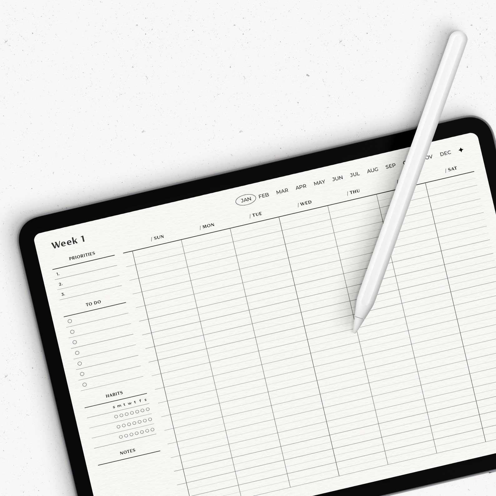 Weekly Schedule Weekly Hourly Digital Planner Template for - Etsy