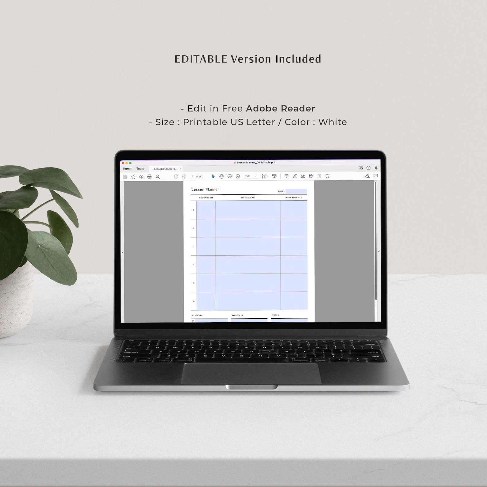 Lesson Plan, Teacher Planner, Class Agenda 6 Period Digital Planner ...