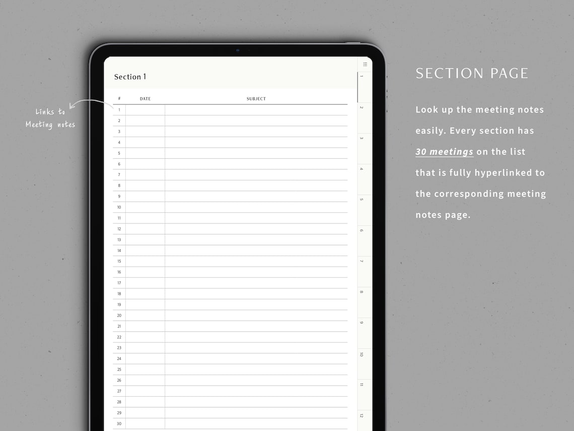 Digital Meeting Book for Goodnotes on Ipad, Meeting Minutes, Meeting ...