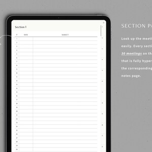 Digital Meeting Book for Goodnotes on Ipad, Meeting Minutes, Meeting ...