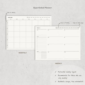 Undated Weekly Digital Planner, Goodnotes Weekly Overview Landscape ...