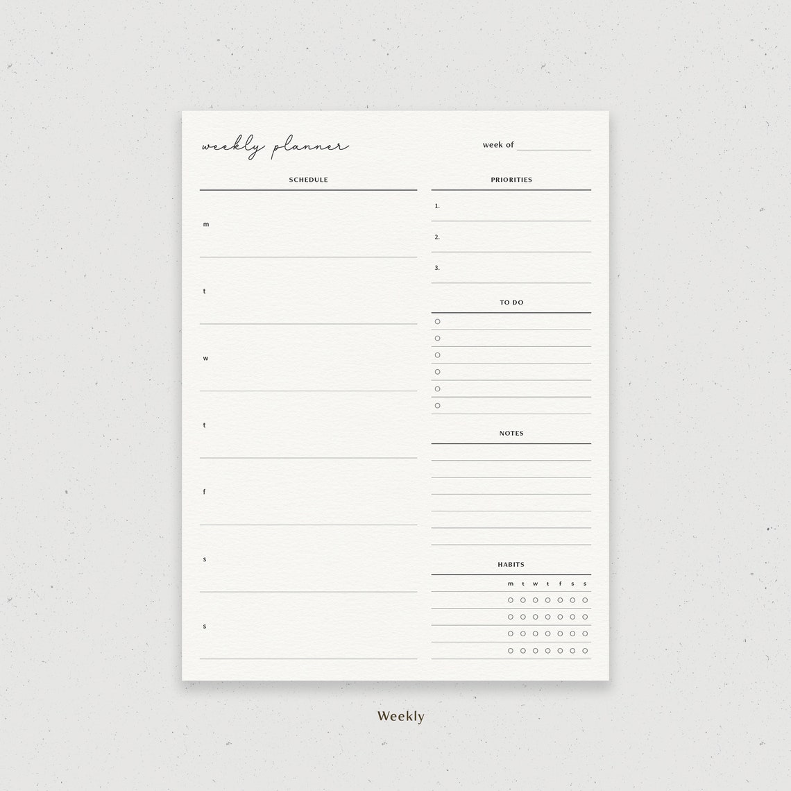 Daily Weekly Monthly Planner Bundle Digital Planner Template - Etsy