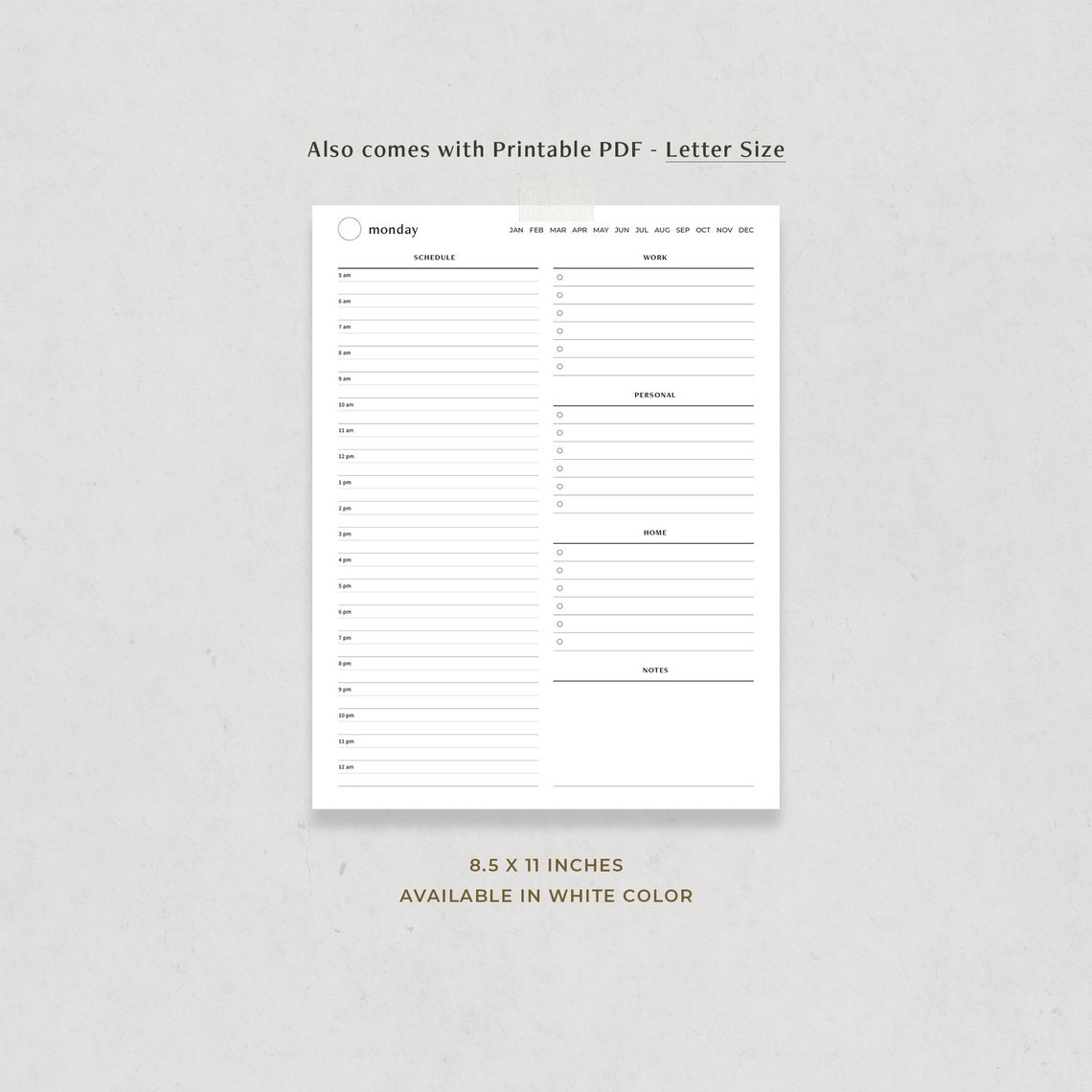 Daily Schedule Daily Hourly Digital Planner Template for | Etsy