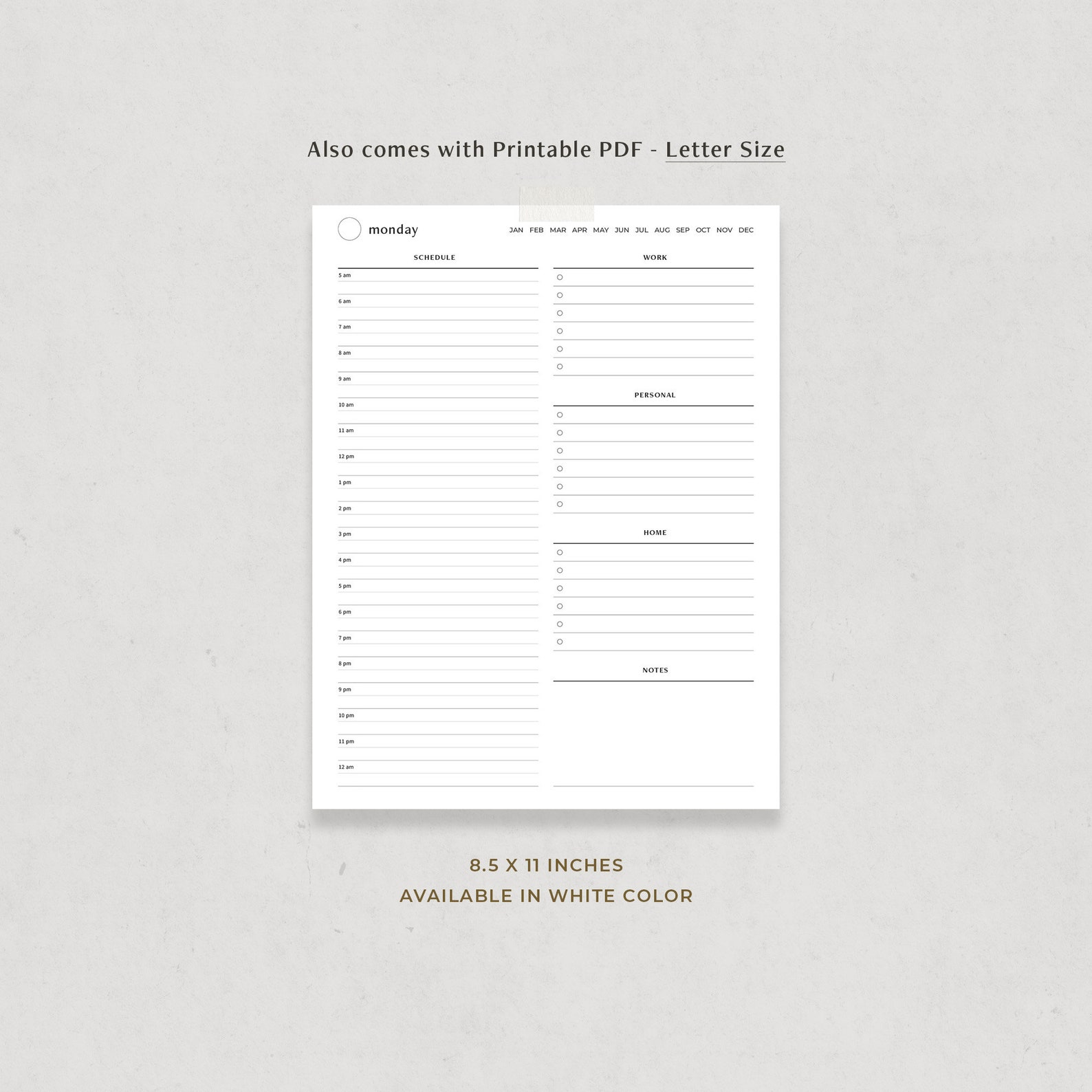 Daily Schedule Daily Hourly Digital Planner Template for | Etsy