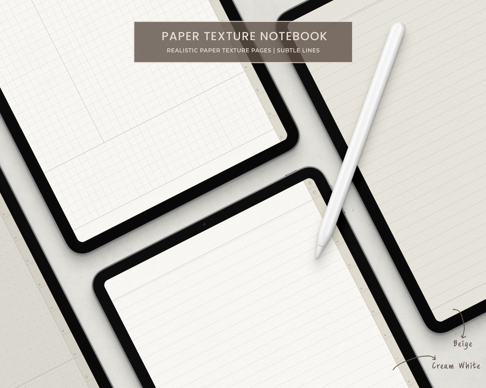 Minimalist Digital Notebook With Tabs for iPad Goodnotes Notability ...