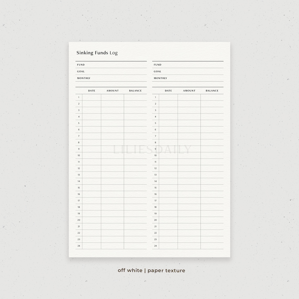 Sinking Funds Tracker Digital Saving Log Finance Template - Etsy
