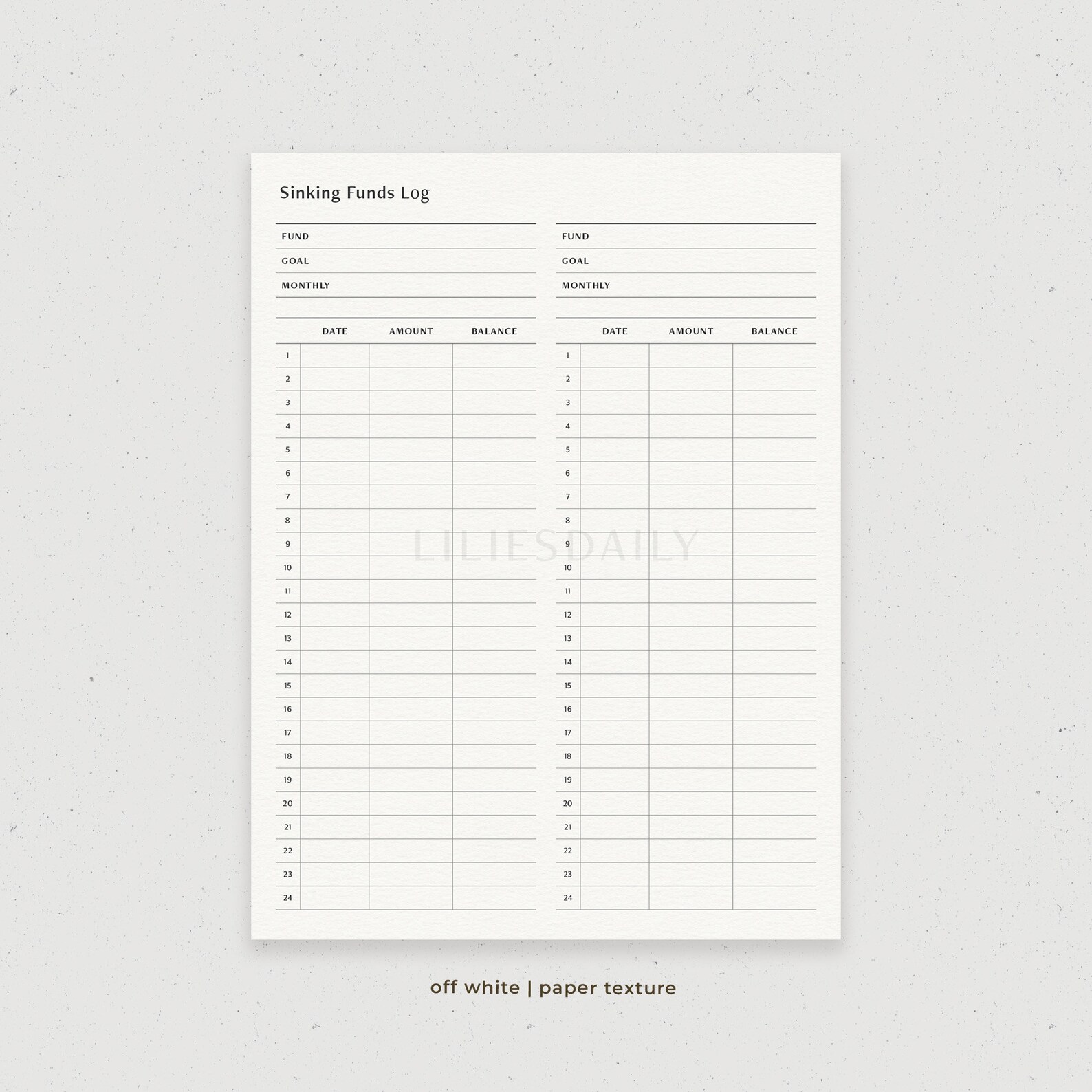 Sinking Funds Tracker Digital Saving Log Finance Template - Etsy