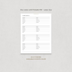 Credit Card Information Tracker Digital Planner Template for Goodnotes ...