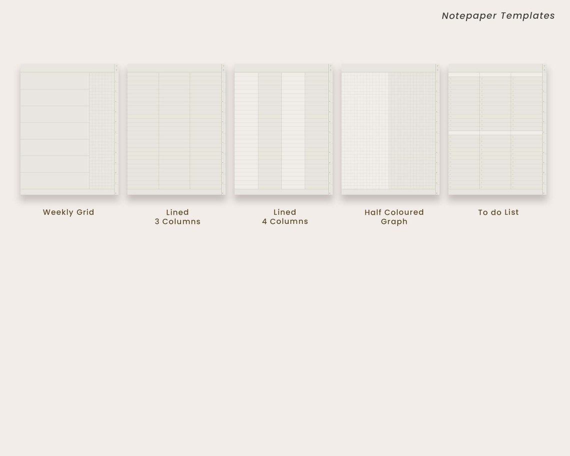 Boho Digital Notebook for Goodnotes With Tabs Kraft Minimal - Etsy