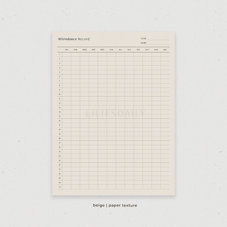 Attendance Tracker Monthly Homeschool Planner Absence Log - Etsy