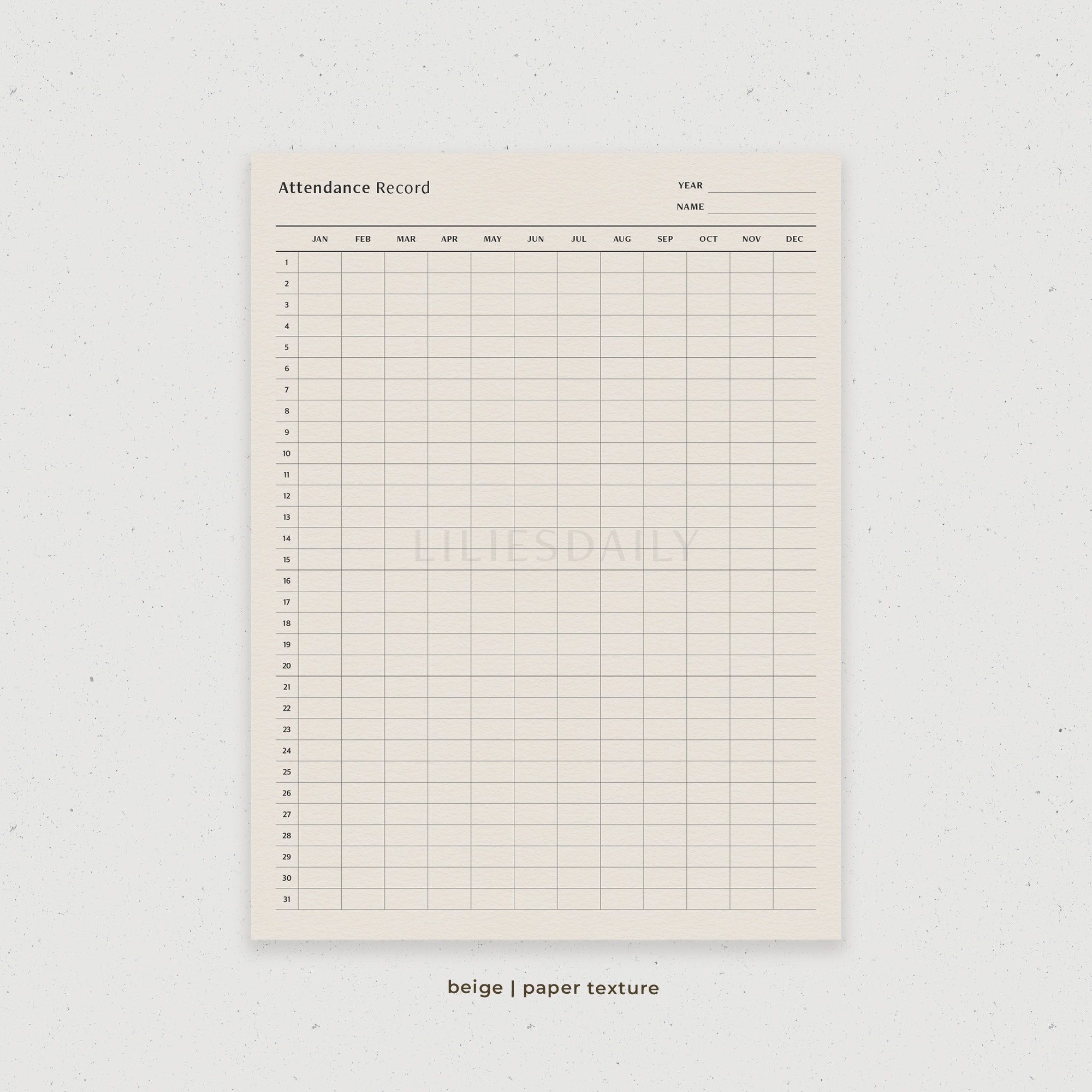 Attendance Tracker, Monthly Homeschool Planner, Absence Log Digital ...