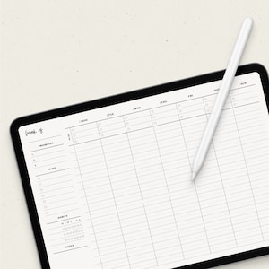 Weekly Hourly Digital Planner for iPad Goodnotes Notability, Weekly ...