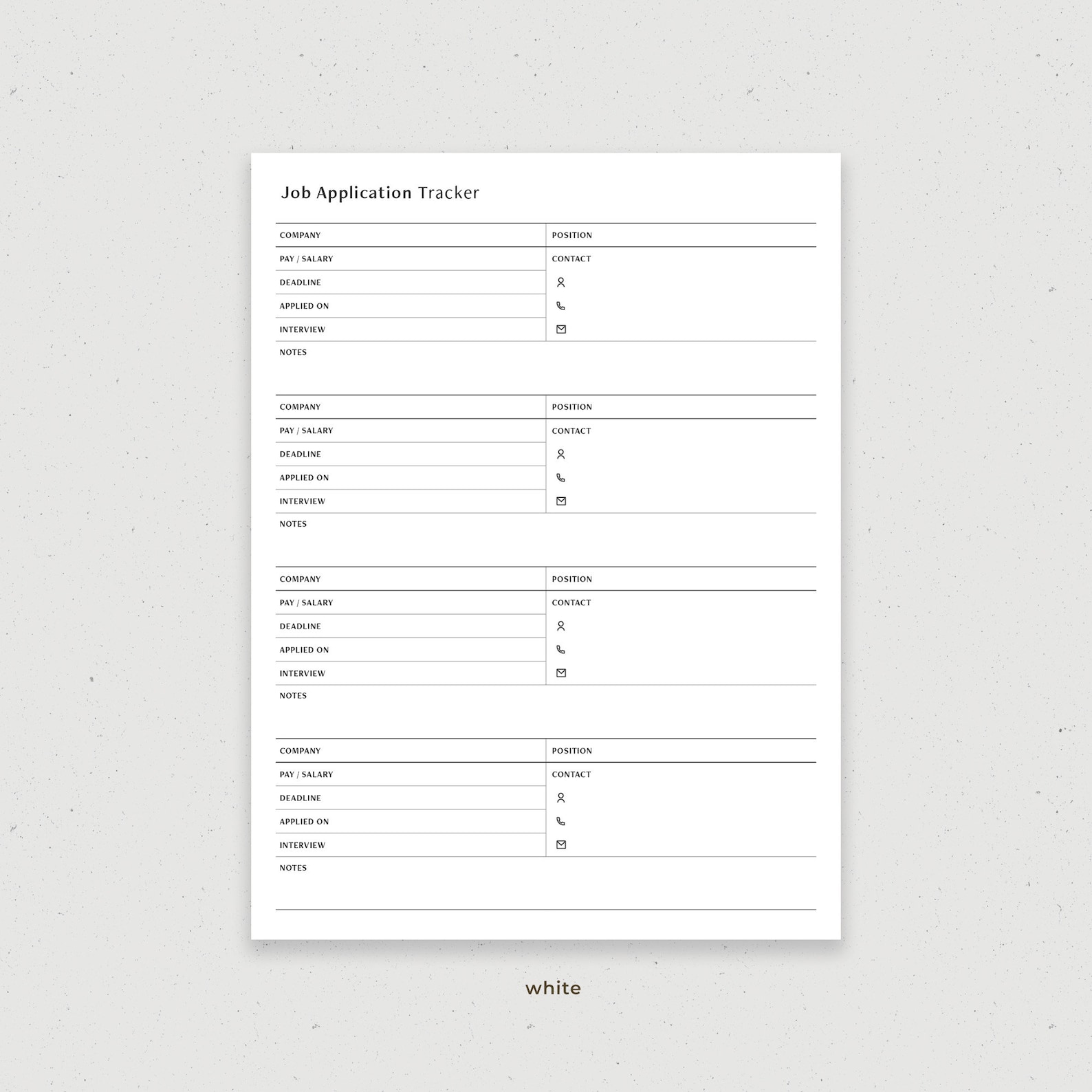 Job Application Tracker Job Search Planner Career - Etsy