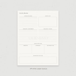 Weekly Review Journal, Digital Weekly Reflection, Weekly Check-in ...