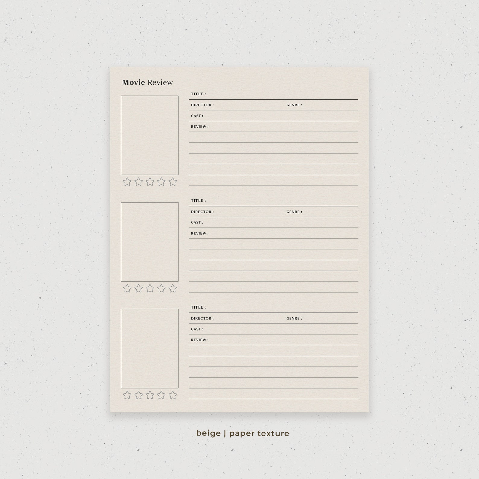 Movie Review and Movie Journal Digital Planner Template for Goodnotes ...