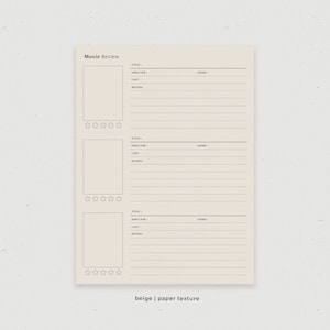 Movie Review and Movie Journal Digital Planner Template for Goodnotes ...