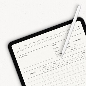 Workout Tracker Digital Planner, Daily Exercise Log Template for ...