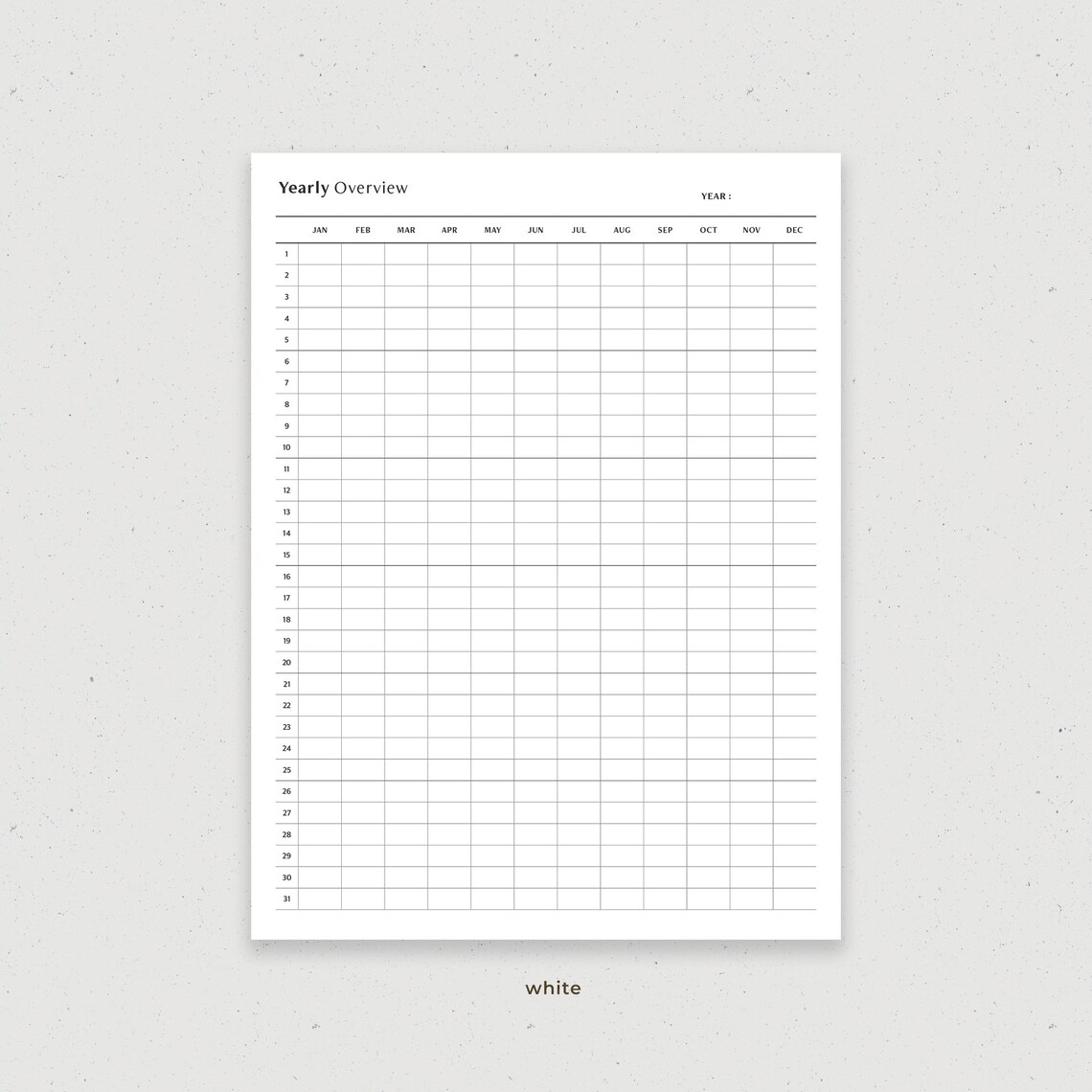 Yearly Overview Year at a Glance Yearly Digital Planner - Etsy