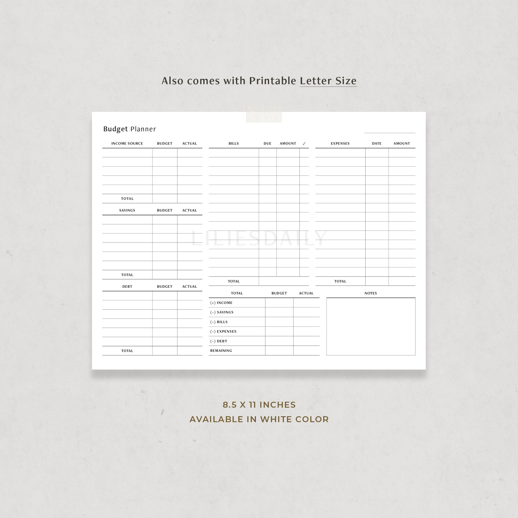 Finance Planner, Monthly Weekly Digital Budget Planner Template for ...