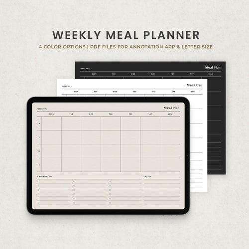 Weekly Planner Undated Digital Planner Template for Goodnotes - Etsy