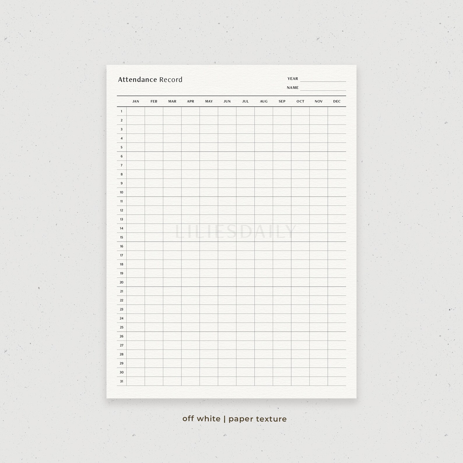 Attendance Tracker, Monthly Homeschool Planner, Absence Log Digital ...