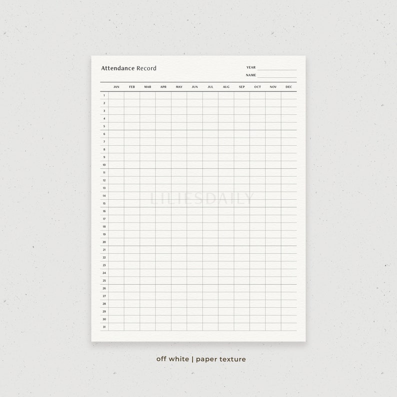 Attendance Tracker Monthly Homeschool Planner Absence Log - Etsy