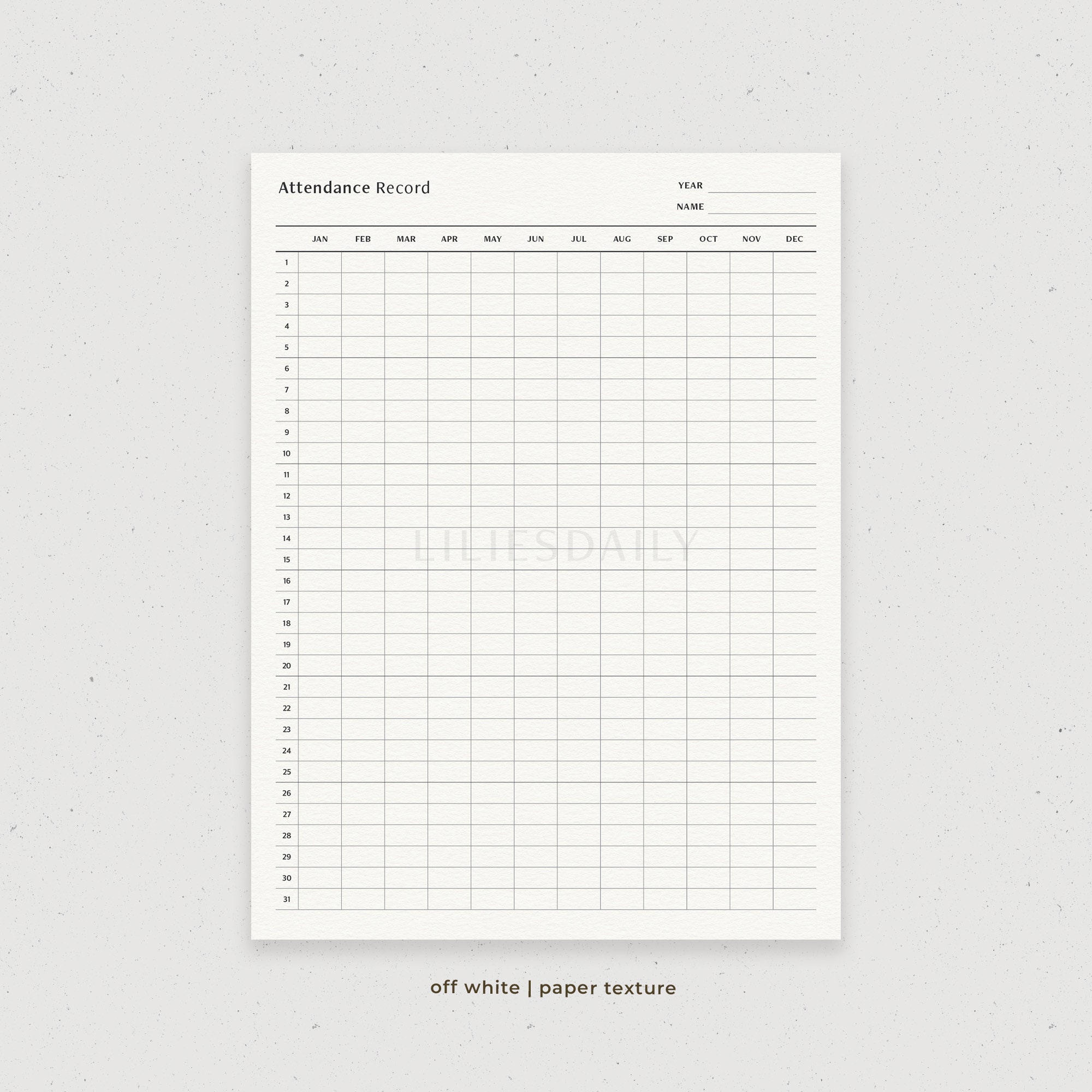 Attendance Tracker Monthly Homeschool Planner Absence Log - Etsy