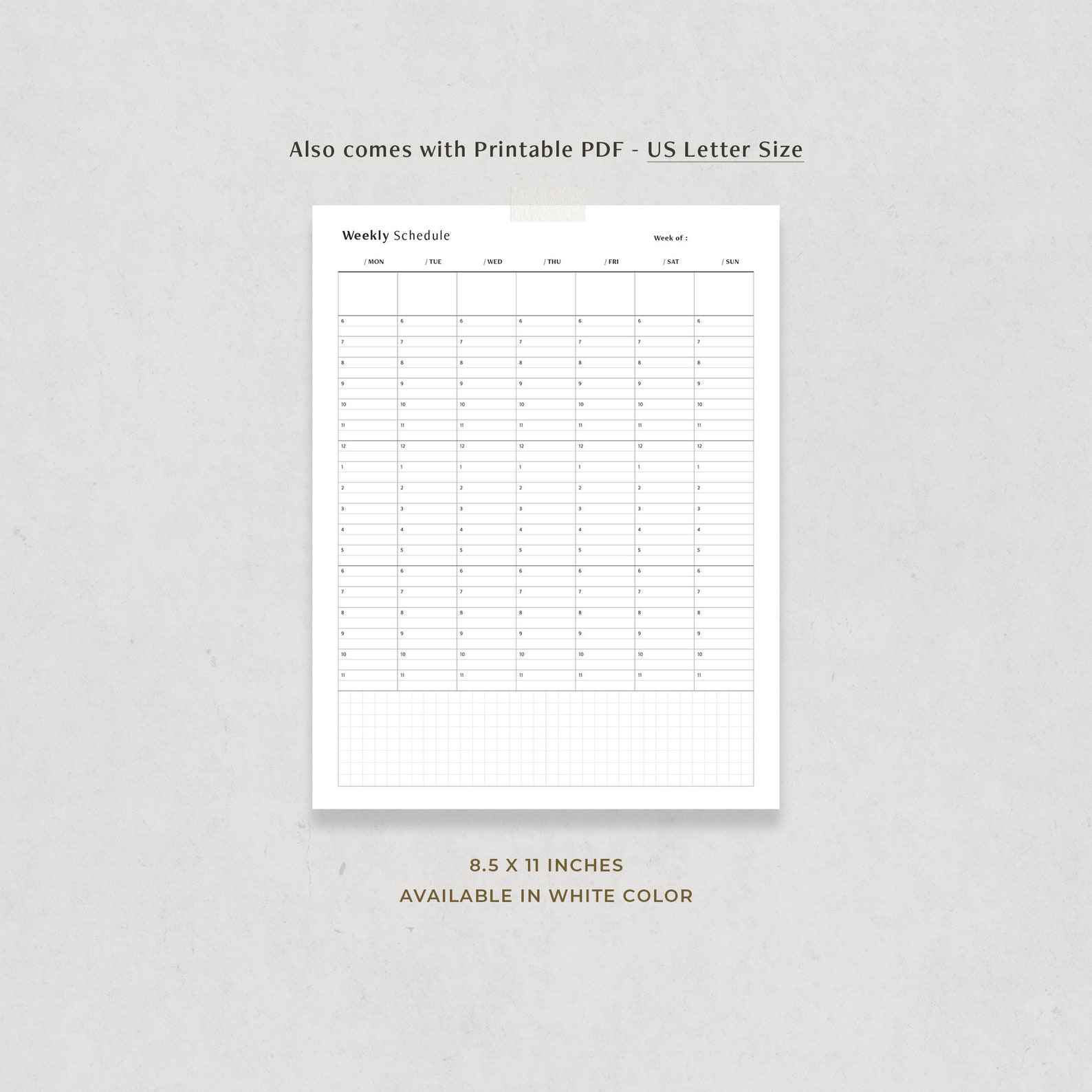 Half Hour Weekly Schedule, Study Digital Planner Template for Goodnotes ...